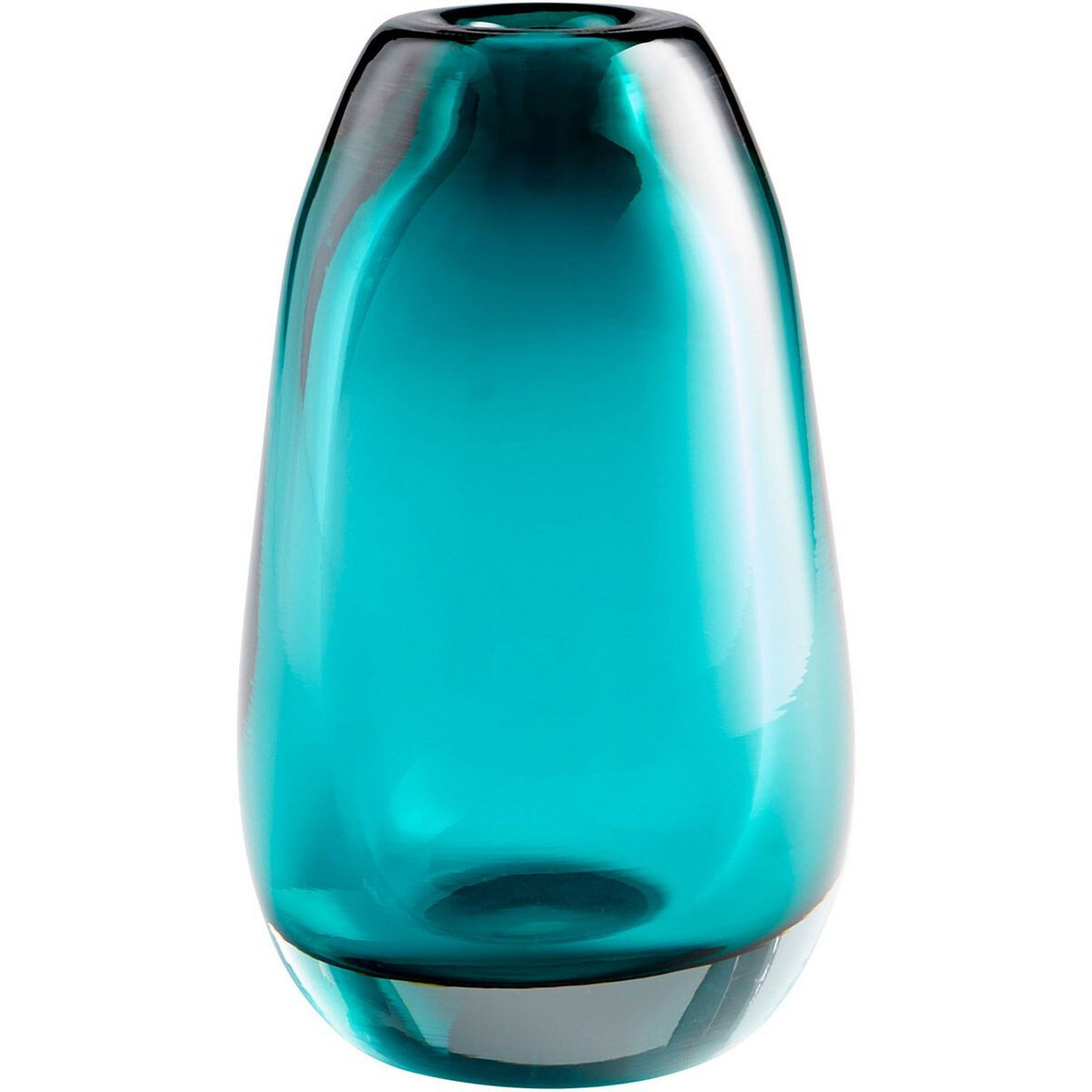09493-Cyan lighting-Blown Ocean - small Vase - 6 Inches Wide by 10.25 ...
