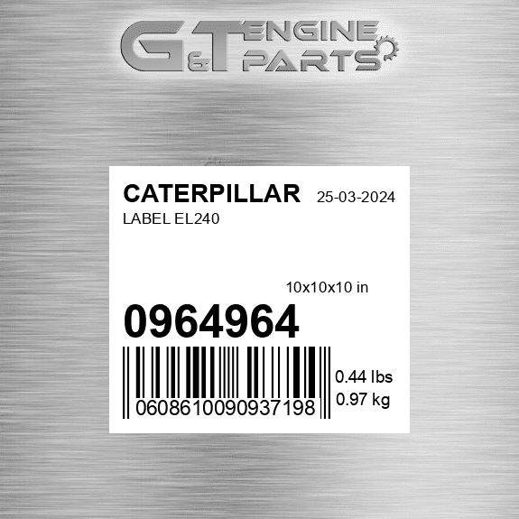 0964964 LABEL EL240 fits CATERPILLAR (New OEM) - Walmart.com