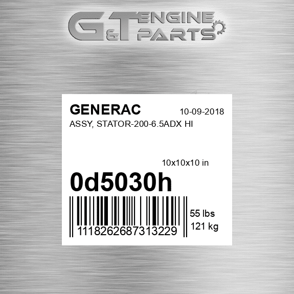0D5030H ASSY, STATOR-200-6.5ADX HI fits GENERAC (New OEM) - Walmart.com