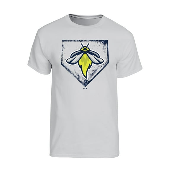 MiLB COLUMBIA FIREFLIES Mens Ash Color Cotton Short Sleeve Tee Plate ...
