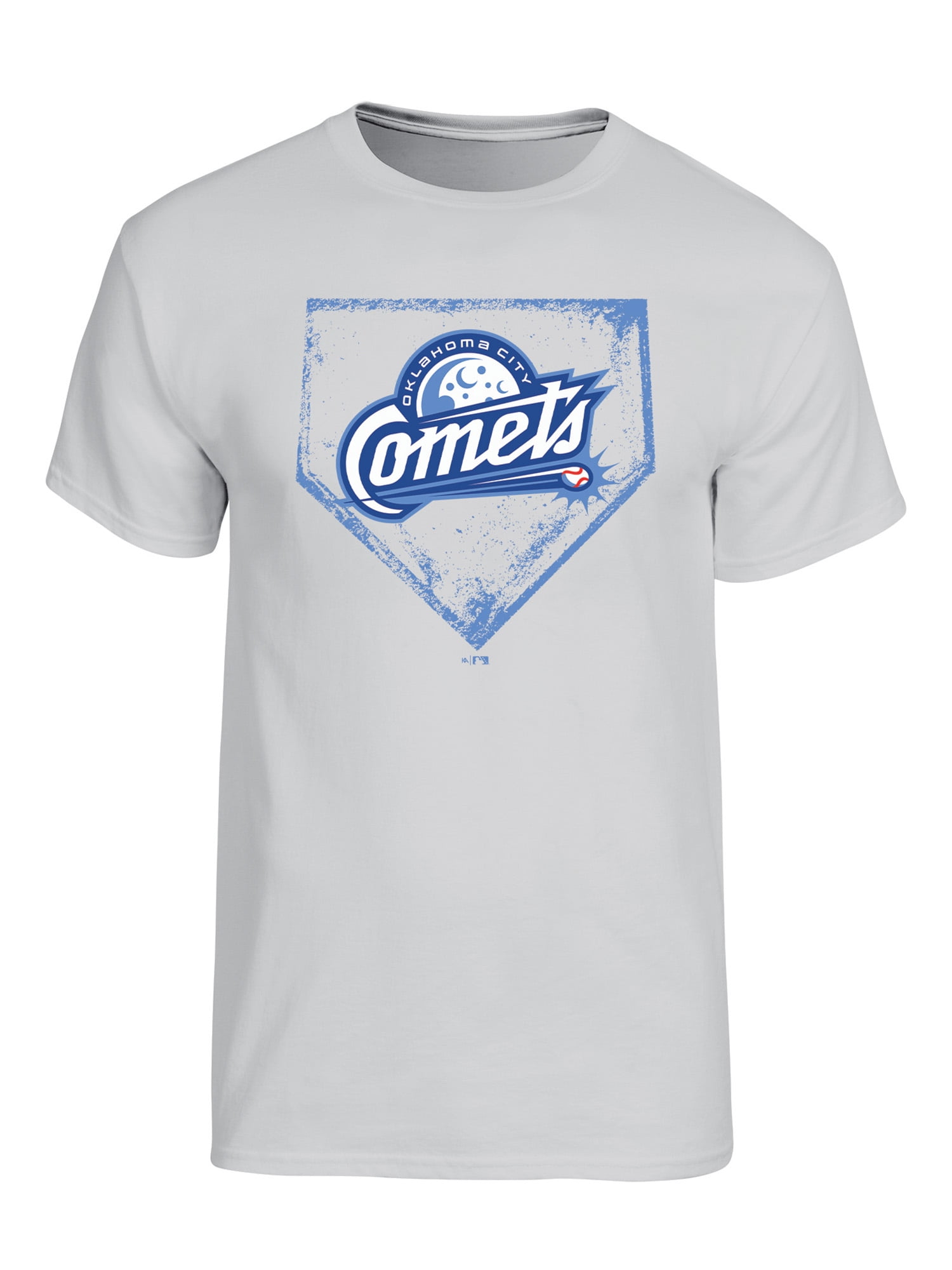 MiLB OKLAHOMA CITY COMETS Mens Ash Color Cotton Short Sleeve Tee Plate ...