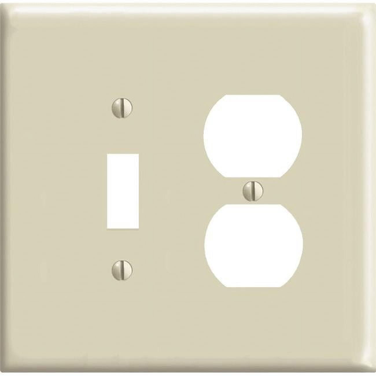 0PJ18-00I 2-Gang Duplex & Switch Device Combination Wall Plate Ivory ...