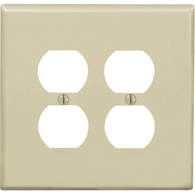 0PJ82-00I 2 Gang Ivory Duplex Receptacle Plate - Walmart.com