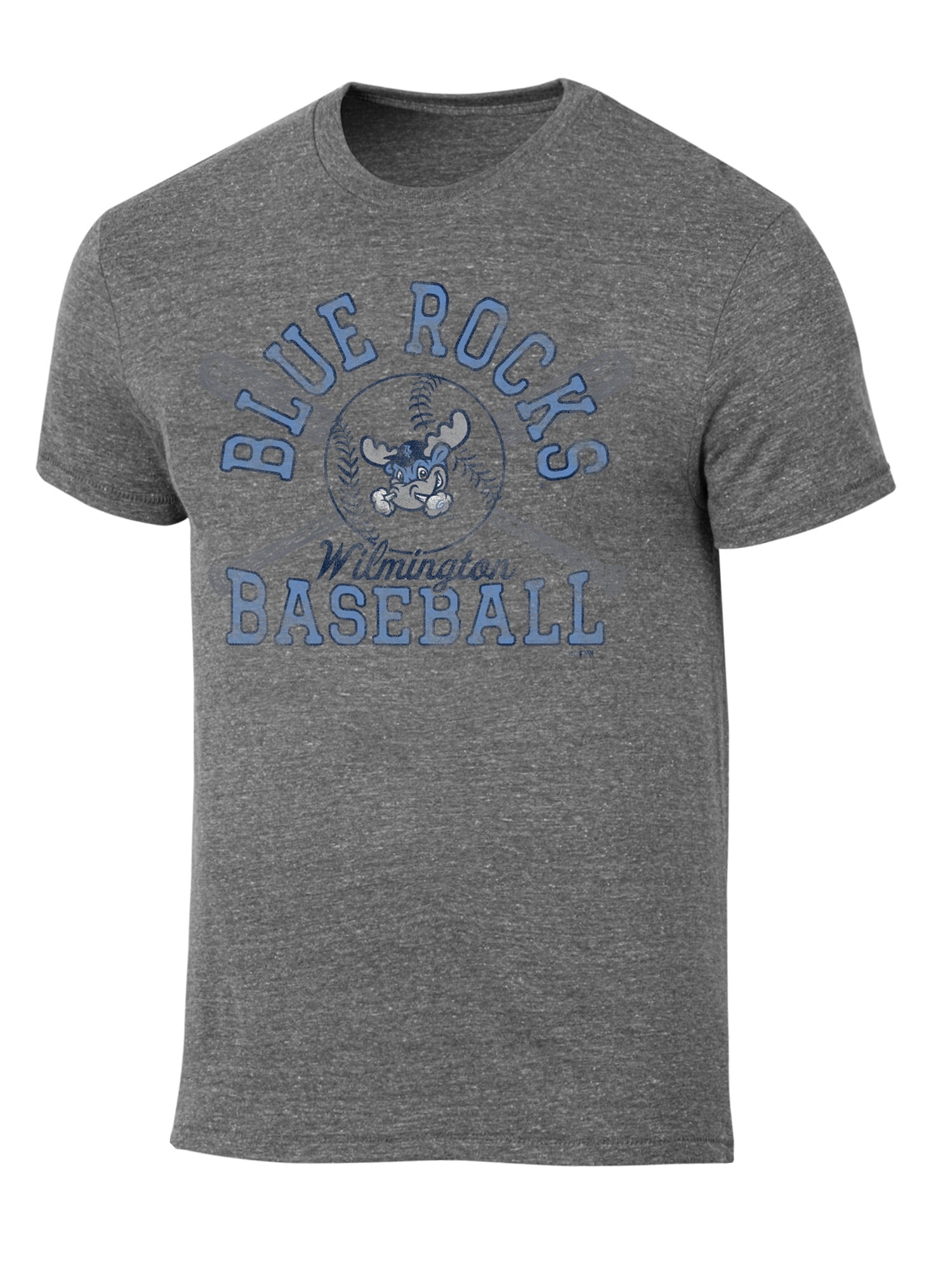MiLB WILMINGTON BLUEROCKS Mens Grey Color Triblend Short Sleeve Tee ...