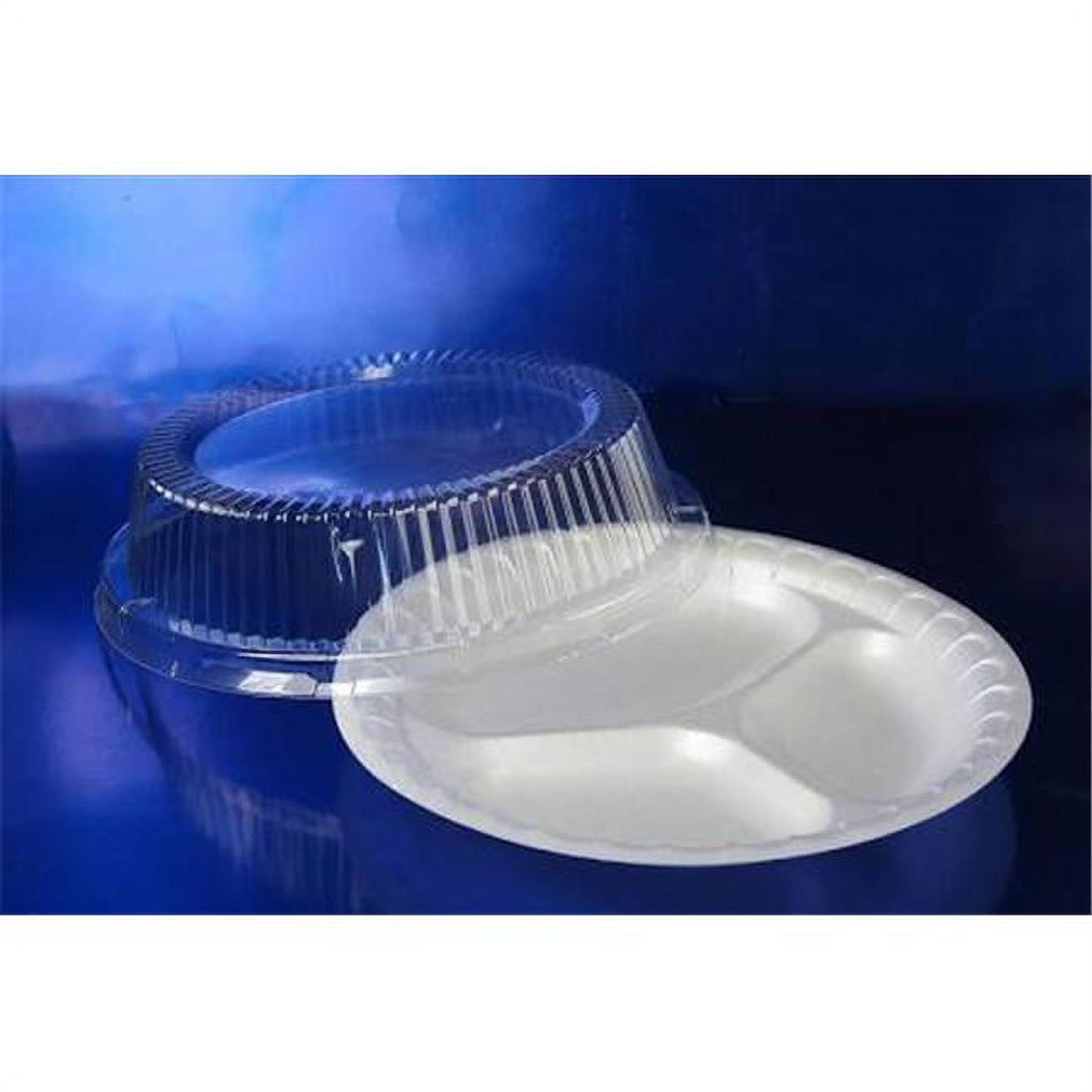 0TH100110000 CPC 9 in. Foam Plate 3 Compartment with Lid - Case of 500 ...