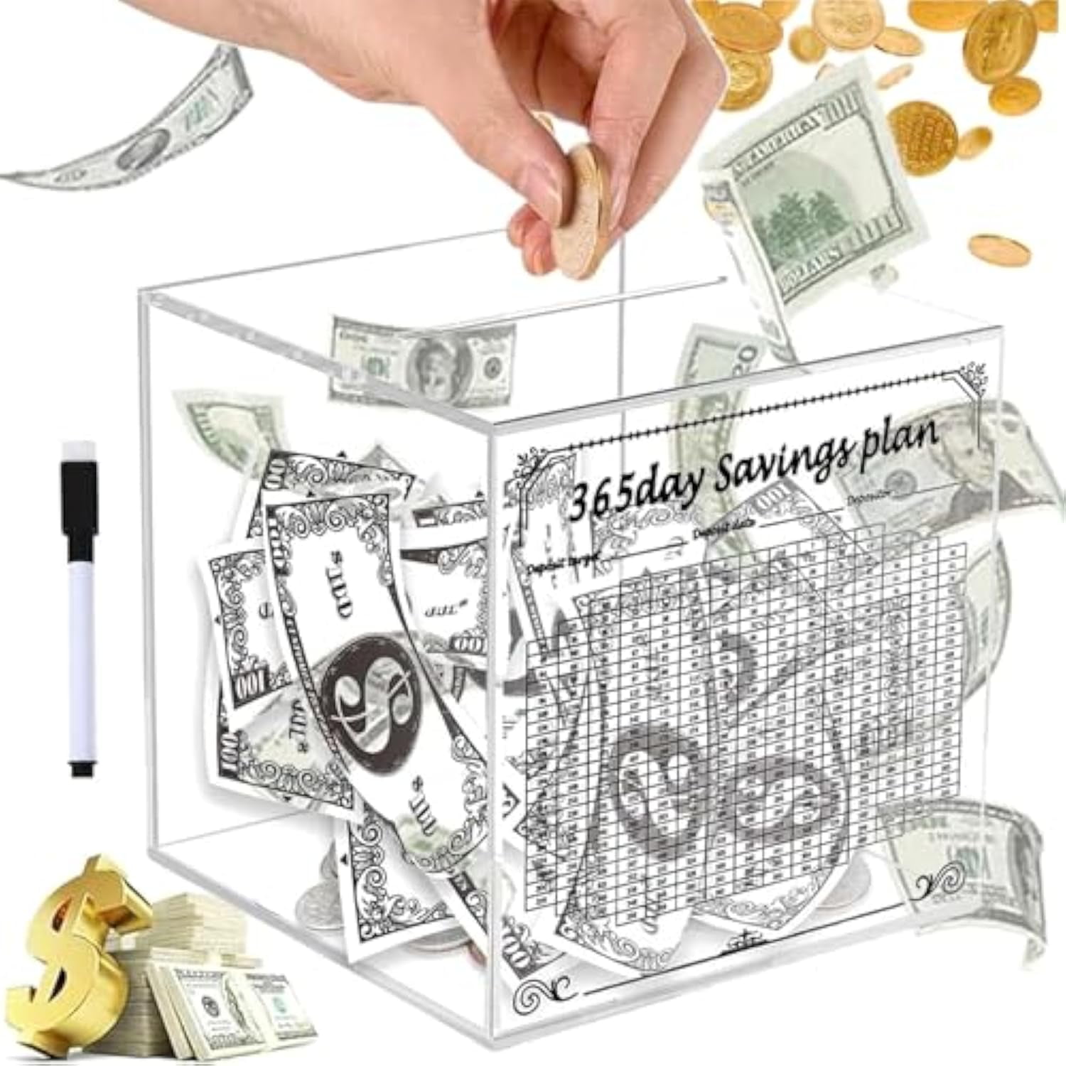 0k Smash Box for Money, Clear 10k Savings Challenge Smash Box for Money ...