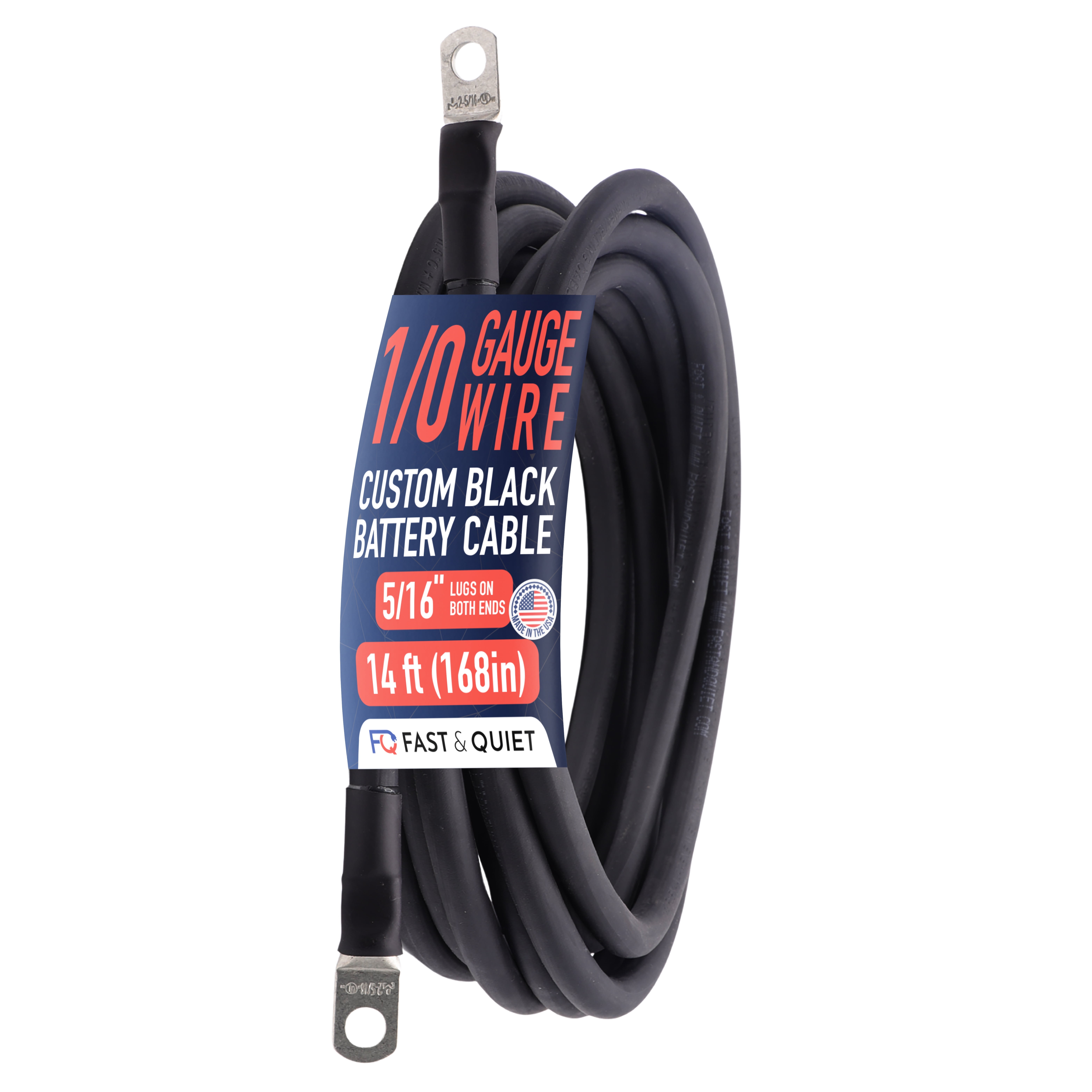 1/0 AWG Battery cable with Terminals, Pure Copper Wire, Auto, Solar ...