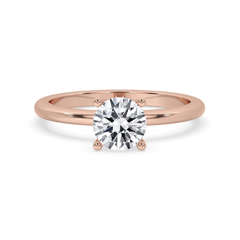 1.0 CT Radiant Cut Half Bezel set Engagement Ring Solitaire Ring in ...