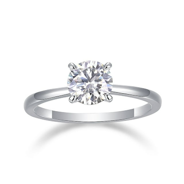 1.0 Carat/S925 Silver Moissanite Ring, Men's, Women's, Temperament and Fashion, Party ...