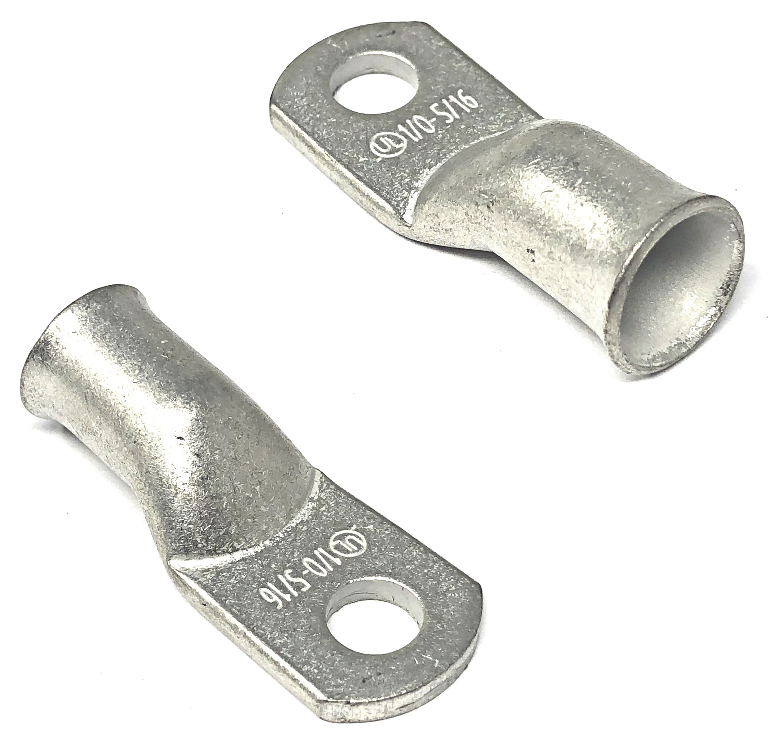 1/0-Gauge 5/16 in. Pure Copper Tin Coated Cable Lugs (10-Pack ...