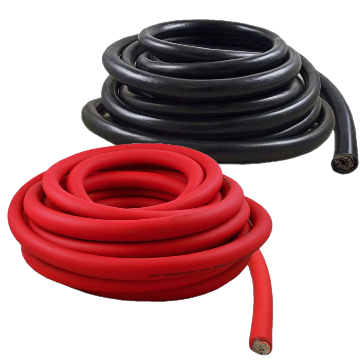 The Wires Zone 1/0 Gauge Amplifier Power Ground Cable, 50ft Red and ...