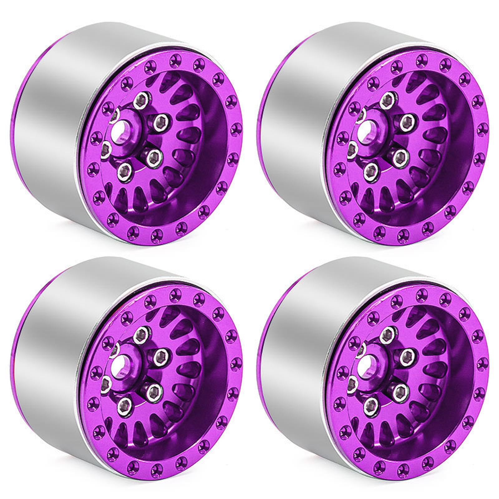 1.0 Inch Beadlock Wheel Set of 4 for 1/18 Remote Control Crawlers SCX24 ...
