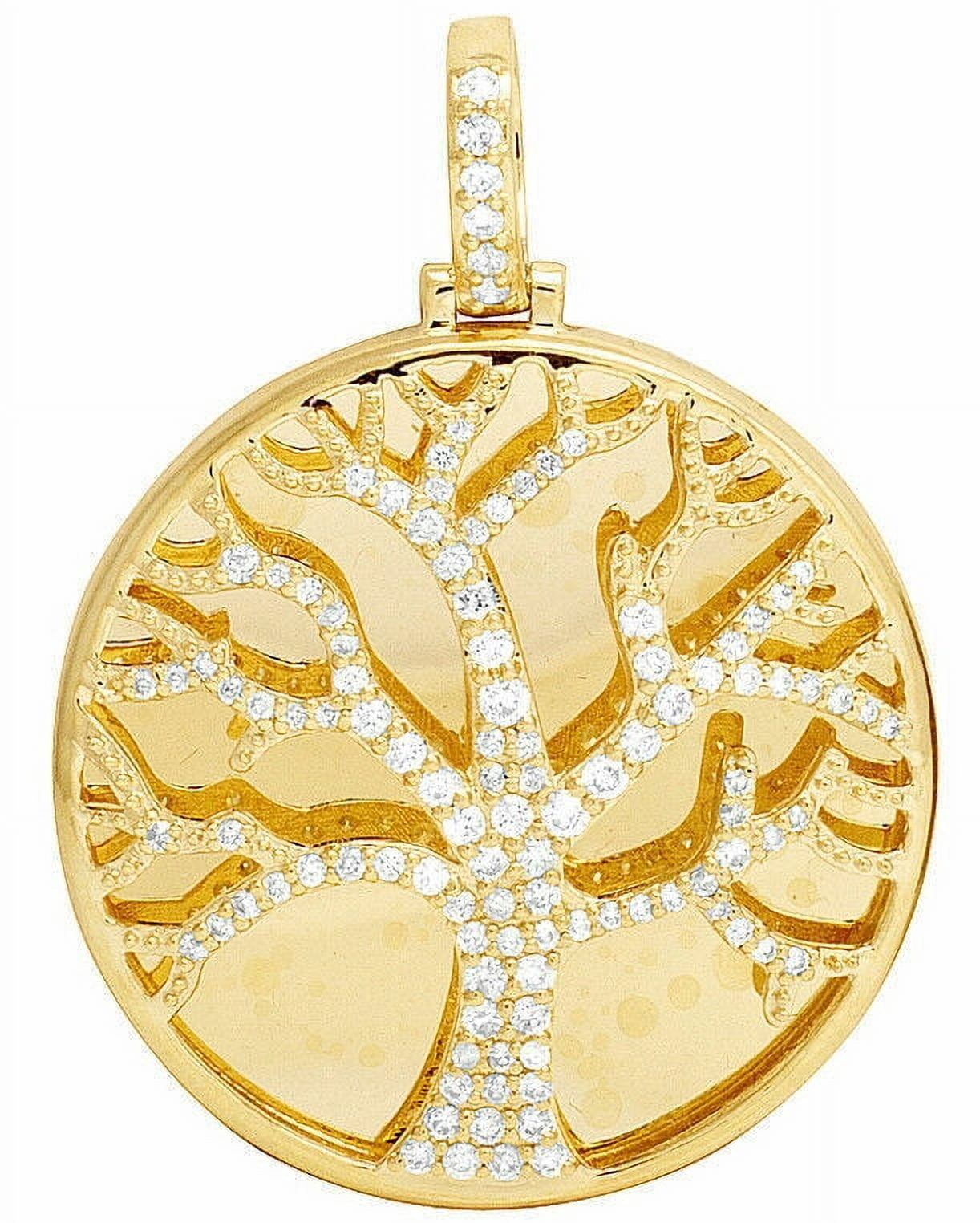 1.00 CT Round Cut Cubic Zirconia Tree of Life Medallion Pendant Men's ...