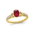 1.00 Carat (Ctw) Oval-Cut Ruby Ring in 14K Yellow Gold with Diamonds ...