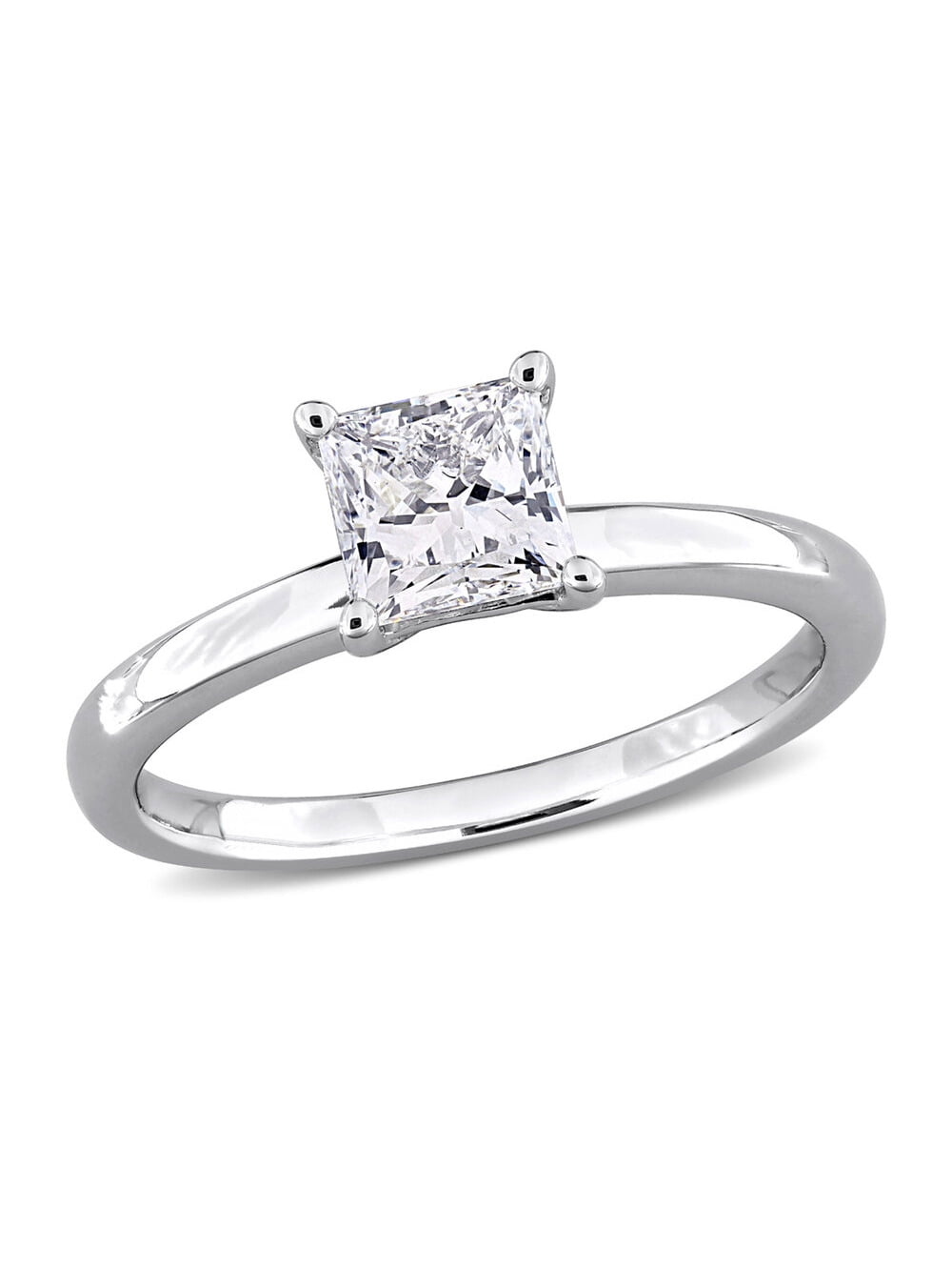 1.00 Carat (Ctw VS1-VS2) Lab-Grown Princess-Cut Diamond Engagement Ring ...