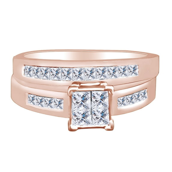 AFFY 1.00 Carat Princess Cut White Natural Diamond Engagement Wedding ...