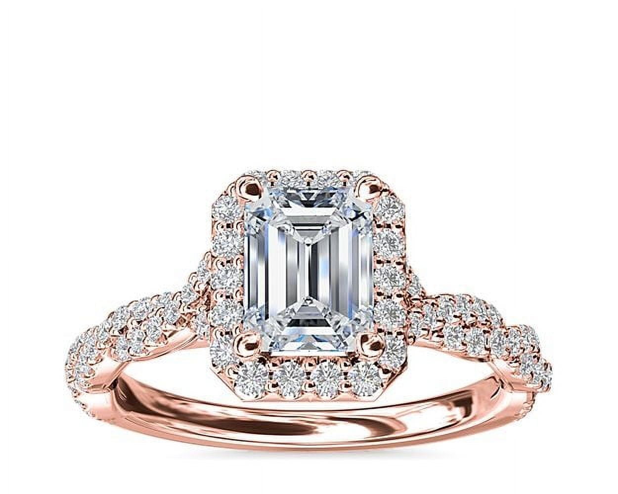 1.00 Ct Emerald Cut Genuine Diamond Solitaire with Accents Wonderful ...