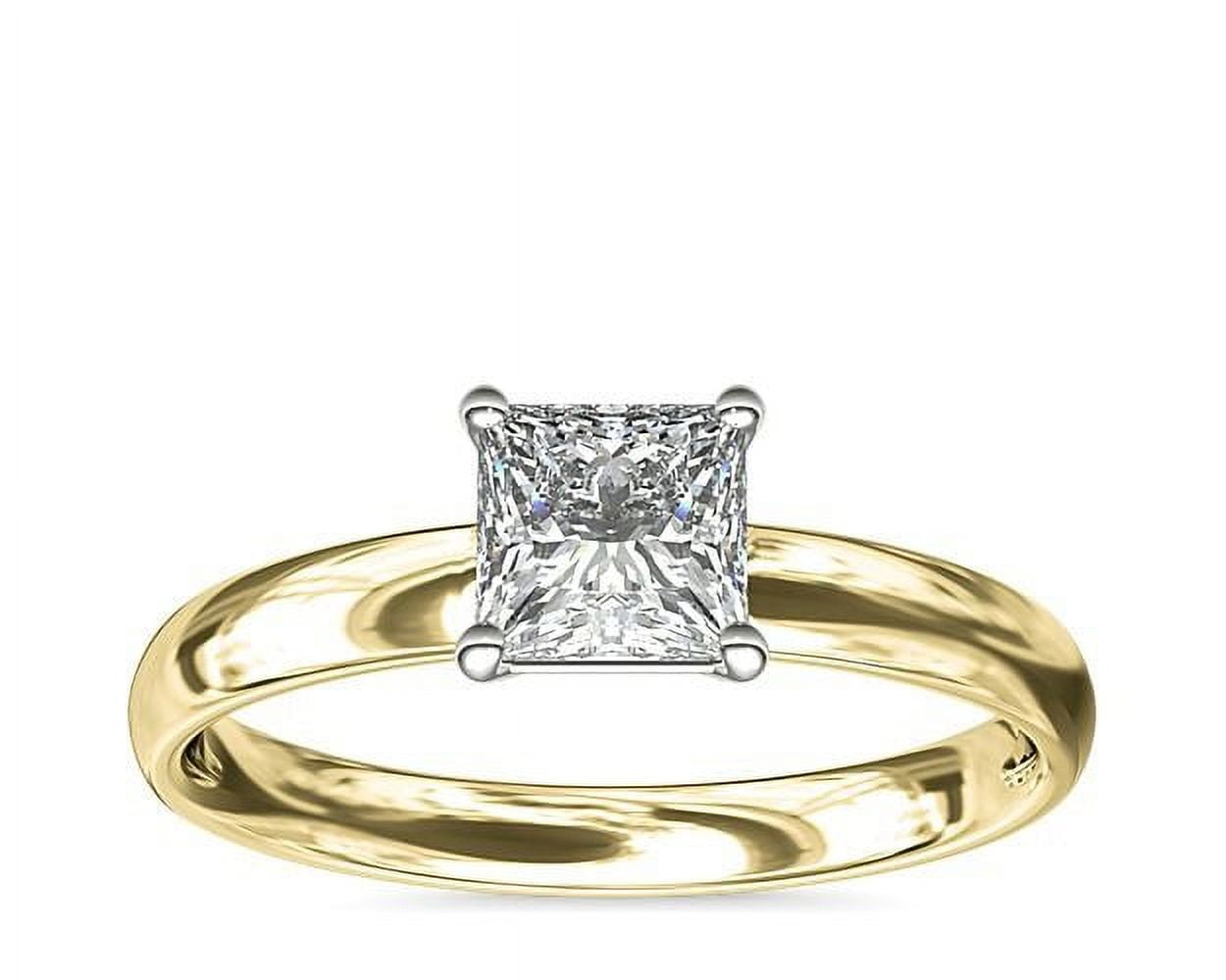 1.00 Ct Latest Design Princess Cut Natural Diamond Engagement Ring for ...