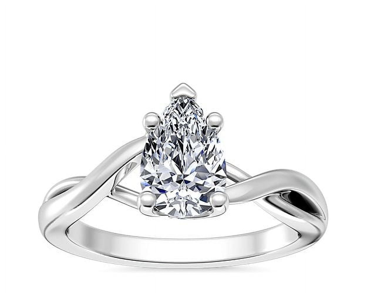 1.00 Ct New Design Stunning Solitaire Pear Cutd Real Diamond Wedding ...