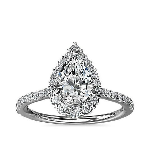 1.00 Ct Heart Cut Luxurious Real Diamond Solitaire Ring for Anniversary ...