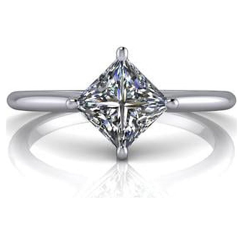 1.00 Ct Princess Shape Diamond Engagement Rings for her Solid 950 ...