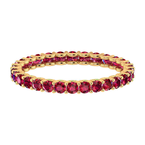 1.00 Ct Ruby Gemstone Full Eternity Wedding Band 14K Yellow Gold ...