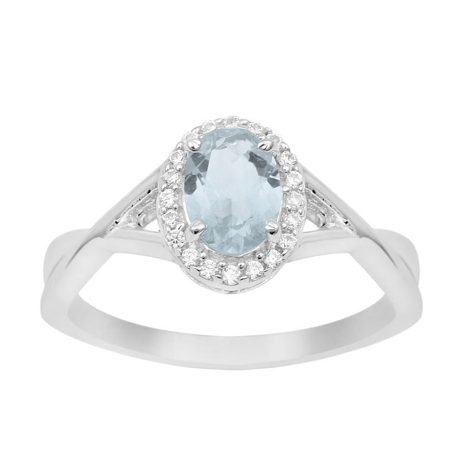1.00 Ctw Oval Shape Aquamarine 925 Sterling Silver Solitaire Women ...