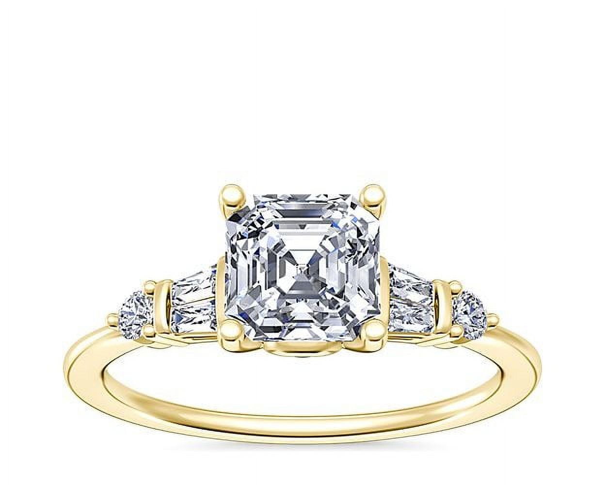 1.00 T.C.W Asscher Shape Natural Diamond Latest Design Solitaire with ...