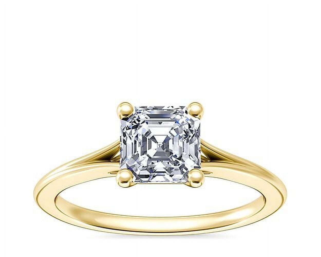 1.00 T.C.W Asscher Shaped Real Diamond New Design Solitaire Wedding ...