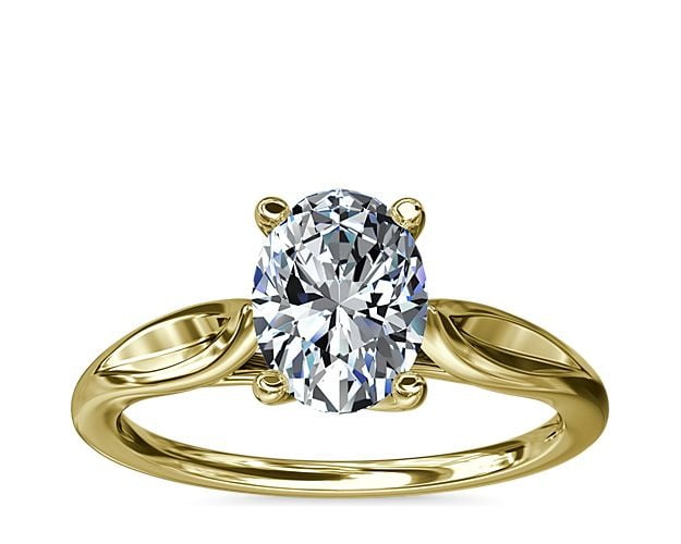 1.00 T.C.W Oval Shaped Genuine Diamond Stunning Solitaire Wedding Ring ...