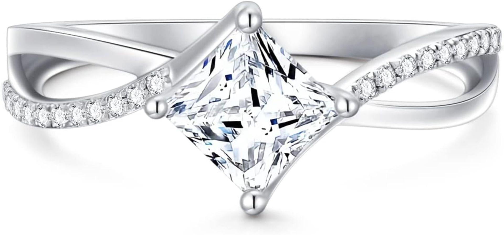 1.00 TCW Princess Cut Split Shank Engagement Ring 925 Silver - Walmart.com
