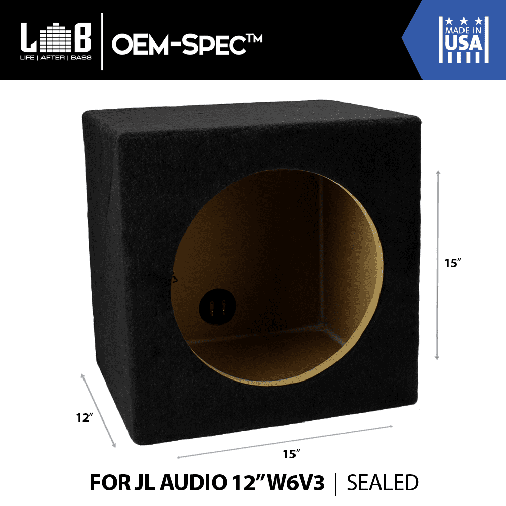 1.00 ft³ Sealed MDF Enclosure for Single JL Audio 12" W6v3 (12W6v3) Sub ...