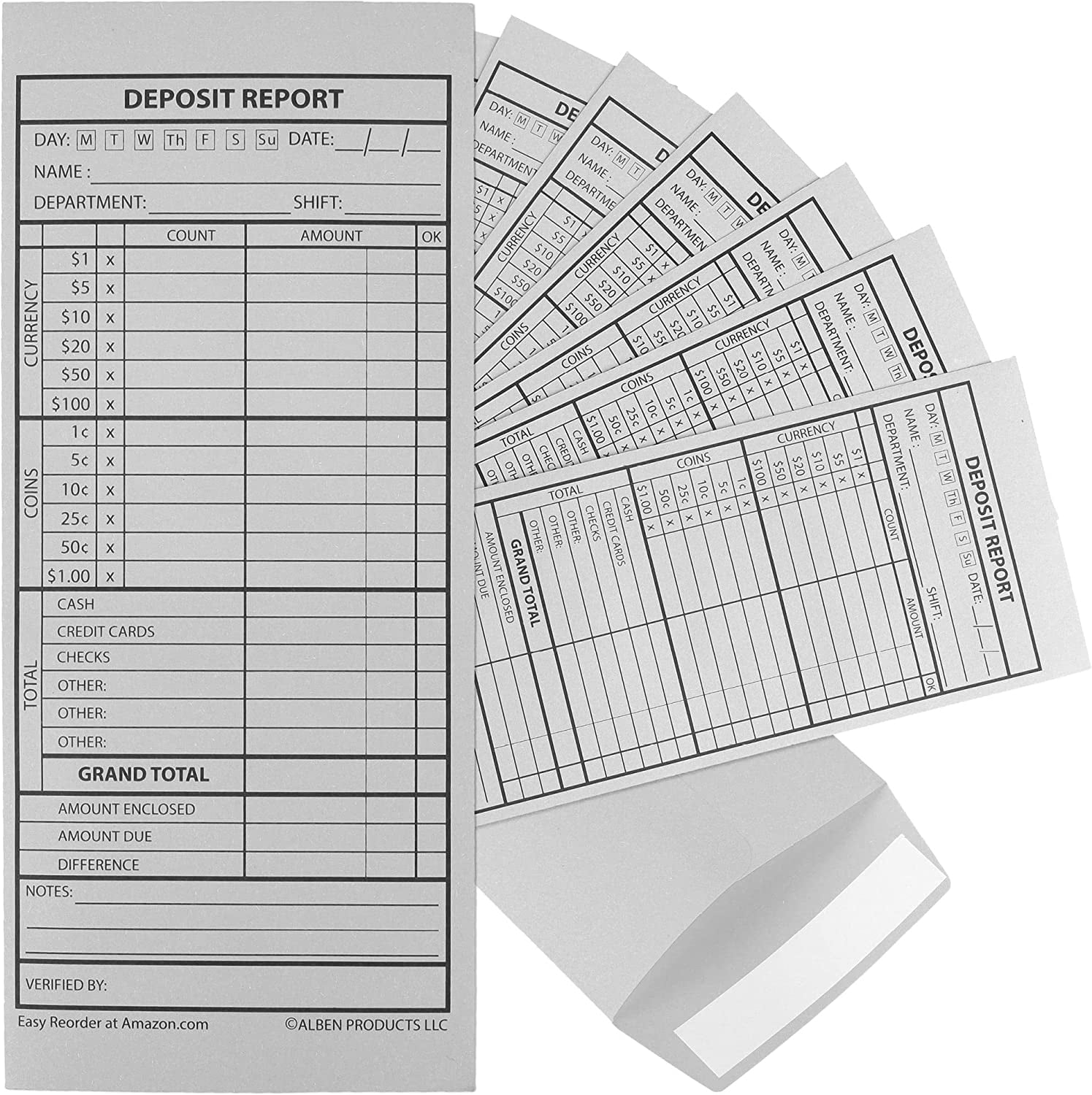 1,000 Cash Drop Envelopes - Bulk Cashier Deposit Envelopes for Cash ...
