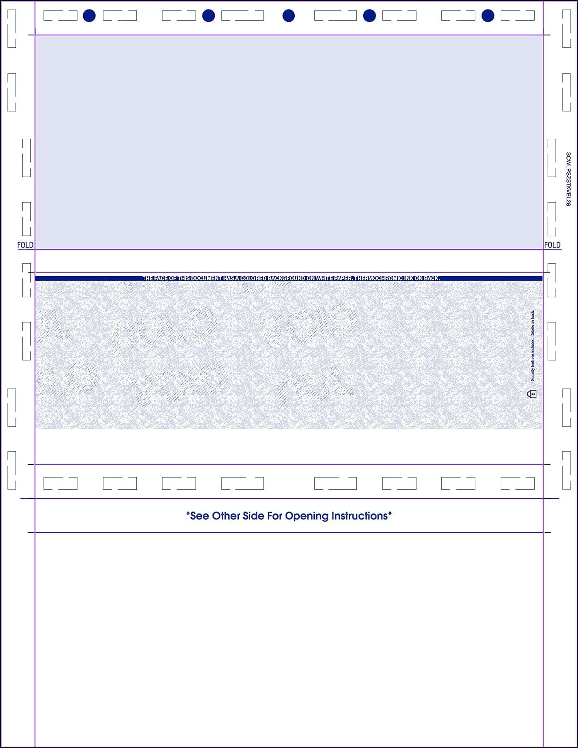 1,000 Pressure Seal Checks - 8.5 X 11 Letter Size Paper (Blue) Z fold ...