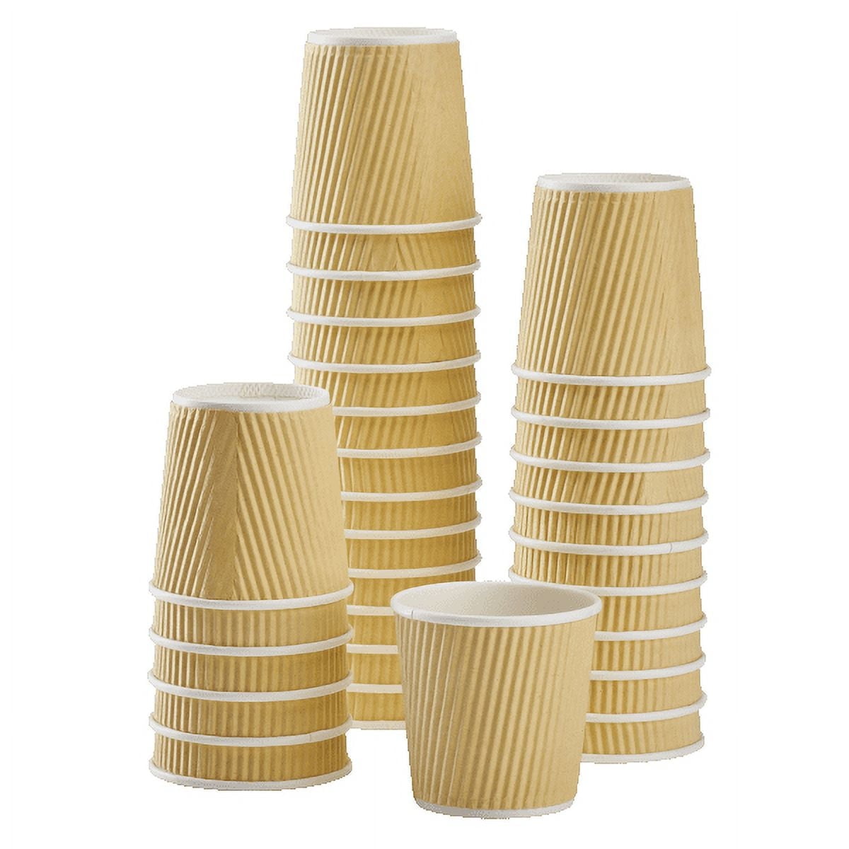 Karat, Disposable Espresso Cups, 4oz, Ripple Design Kraft Paper 62mm ...