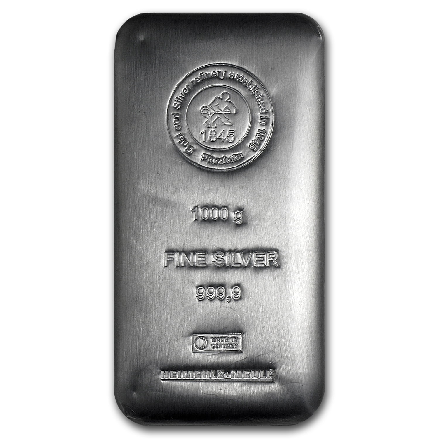 1,000 gram (Kilo) Silver Bar - Heimerle & Meule (Cast) - Walmart.com