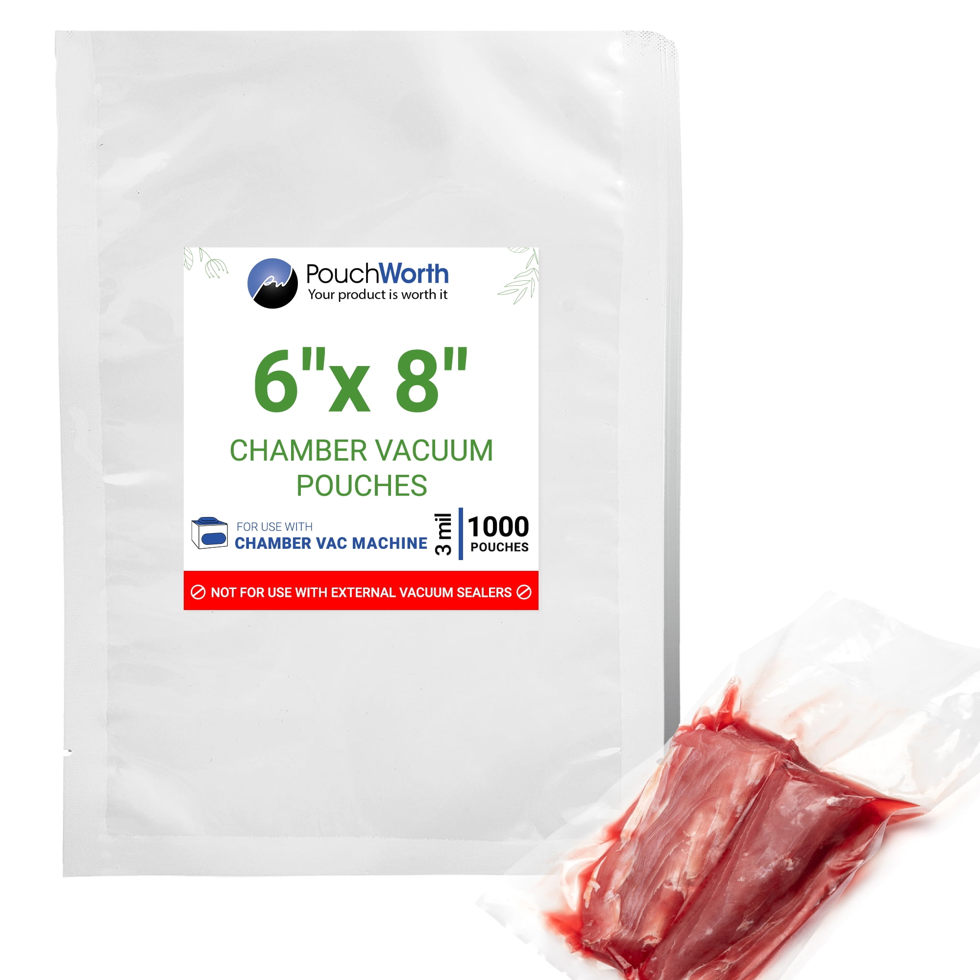 1,000 pcs Clear 6" x 8", 3 mil Vacuum Chamber Bags - Walmart.com