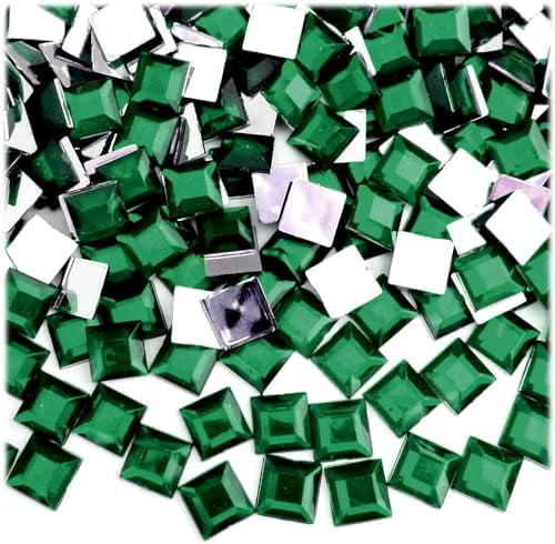 1,000pc Rhinestones Square 8mm - Flatback Emerald Green EGR$$Art ...