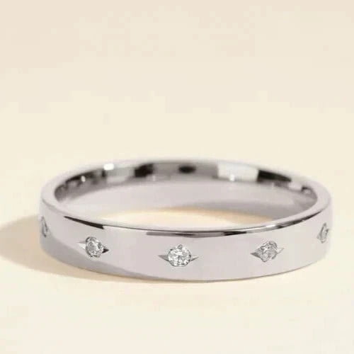 1.00Ct Round REAL MOISSANITE Full Eternity Band Men's Wedding Ring 14K ...