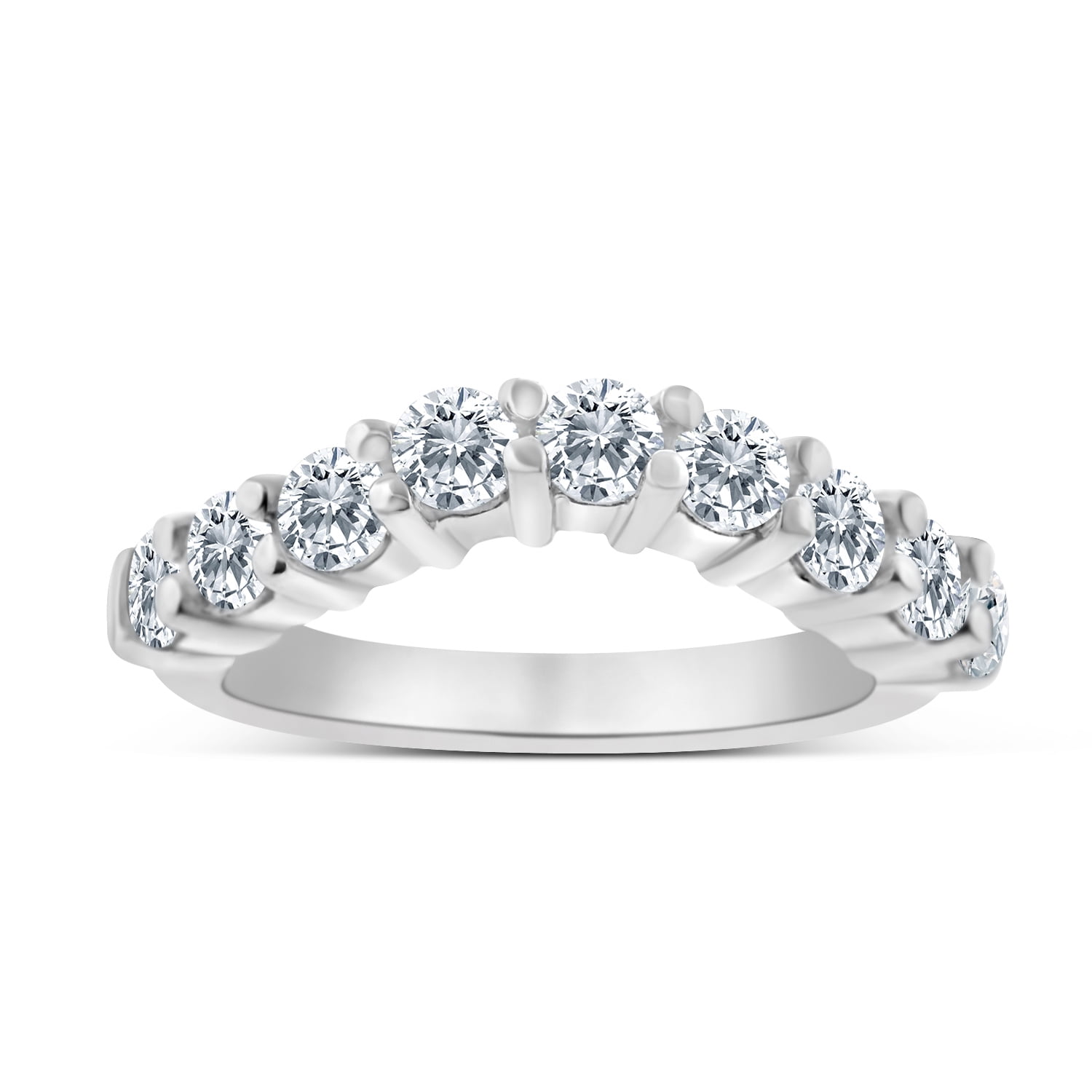 1.00ctw Chevron Diamond Wedding Band in 14K White Gold - Walmart.com