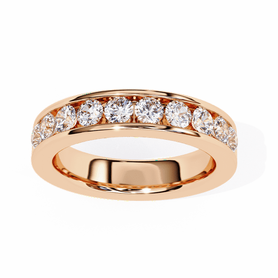1.01 TCW Full Eternity Round Brilliant Lab Grown Diamond Channel Set ...