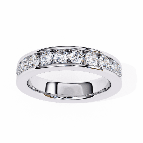 1.01 TCW Full Eternity Round Brilliant Lab Grown Diamond Channel Set ...