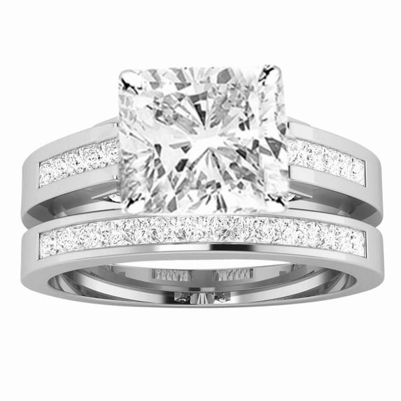 1.04 Ctw Platinum Channel Princess Cut GIA Certified Diamond Engagement ...