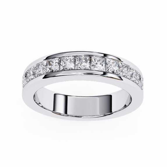 1.07 TCW Princess Cut Lab Grown Diamond Classic Channel Set Full ...