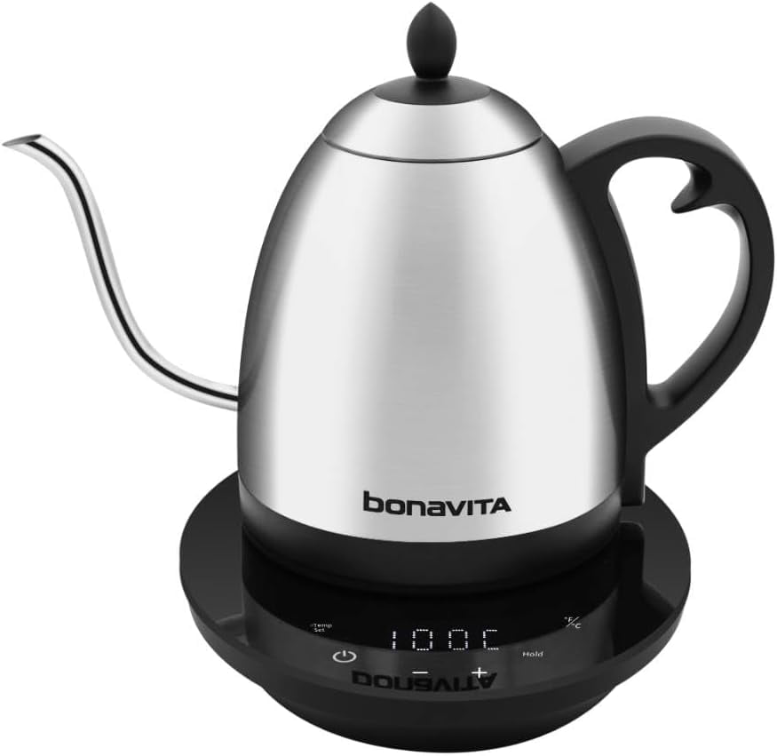 1.0L Gooseneck Electric Kettle, Stainless Steel Water Boiler for Coffee ...