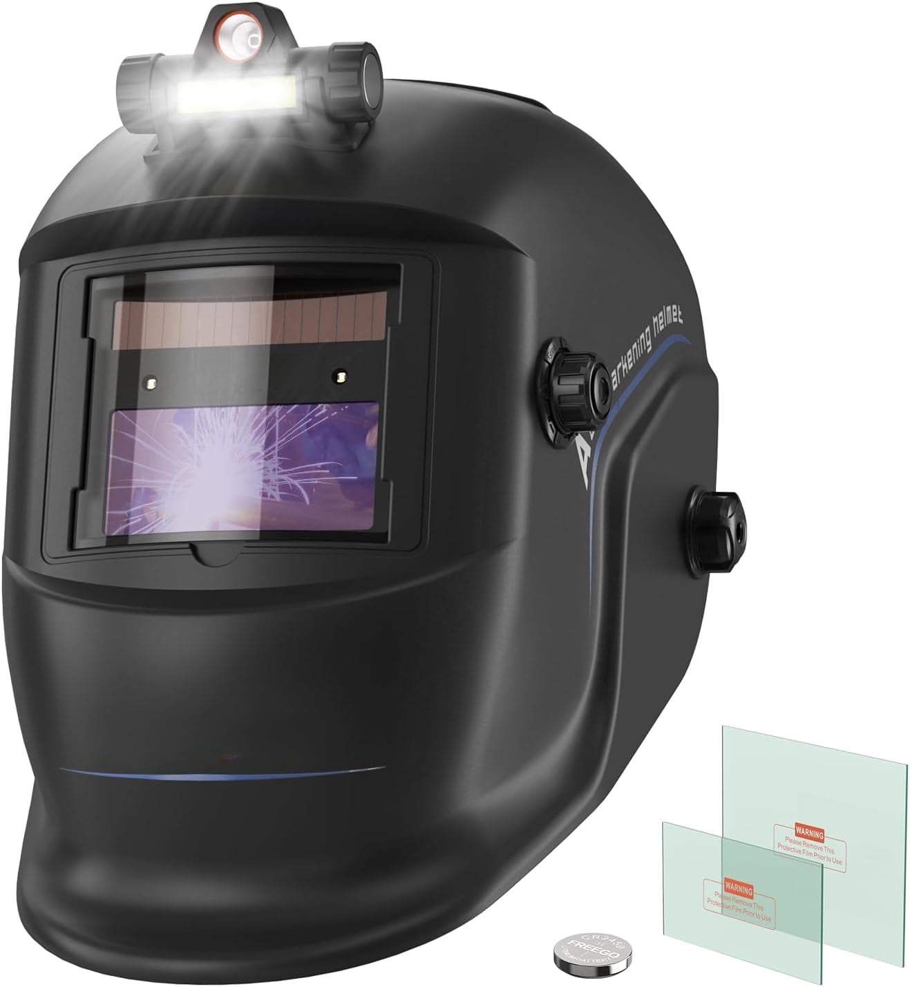 1/1/1/1 True Color Auto Darkening Welding Helmet with light, Solar ...