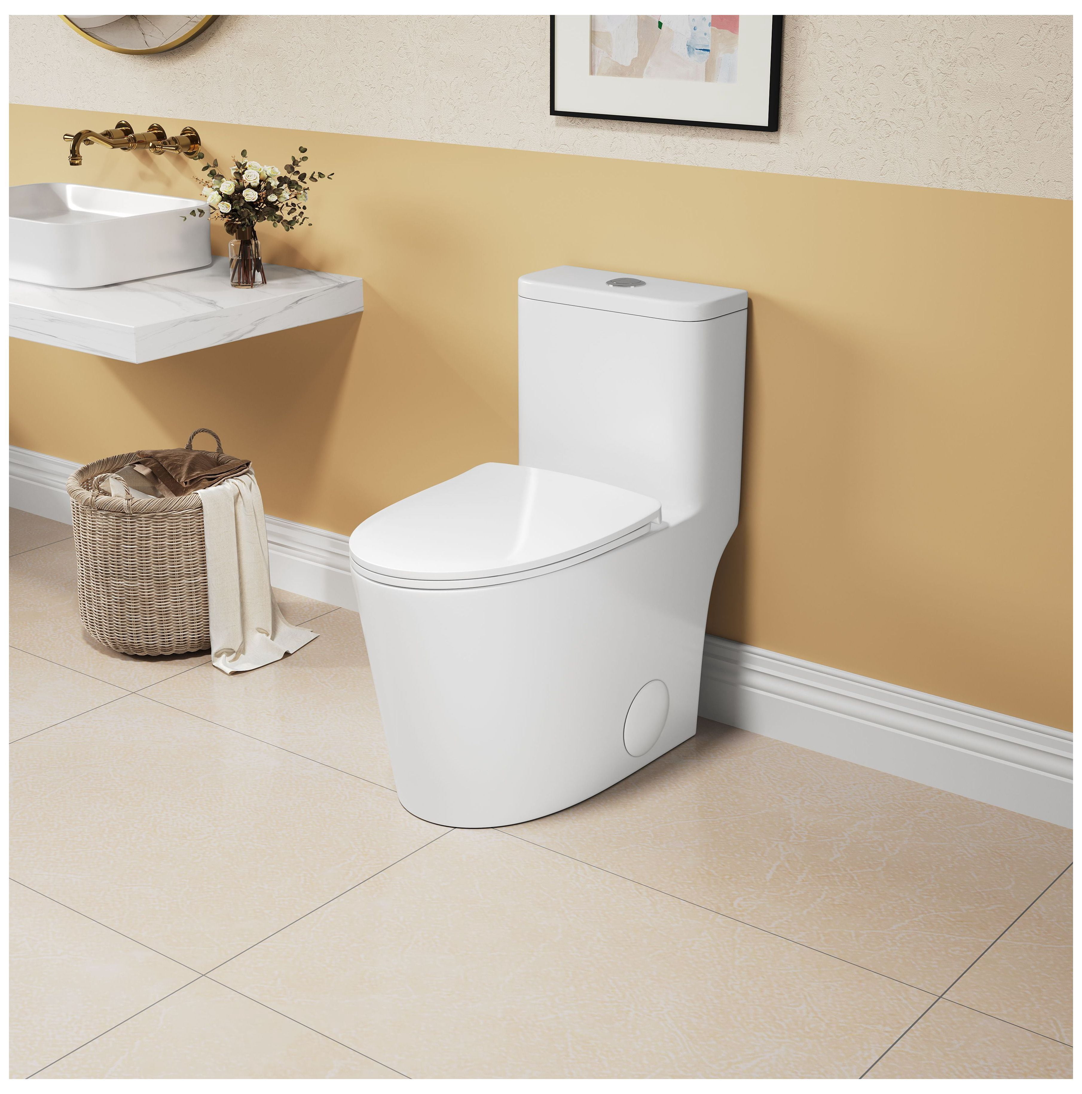1.1/1.6 GPF Elongated Comfort Height Floor Mounted One-Piece Toilet ...