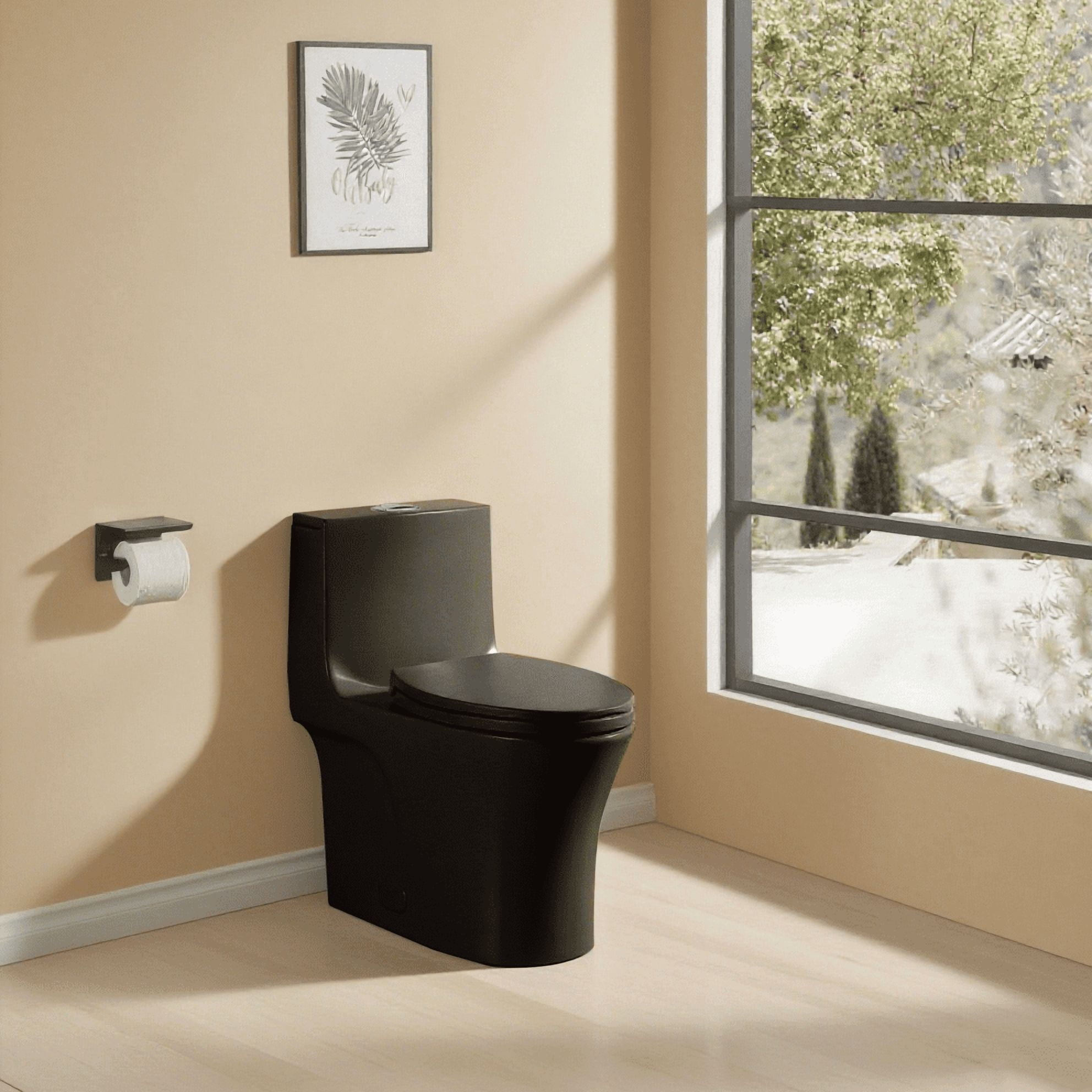1.1/1.60 GPF Dual-Flush One Piece Toilet,Water-Saving Elongated Comfort ...