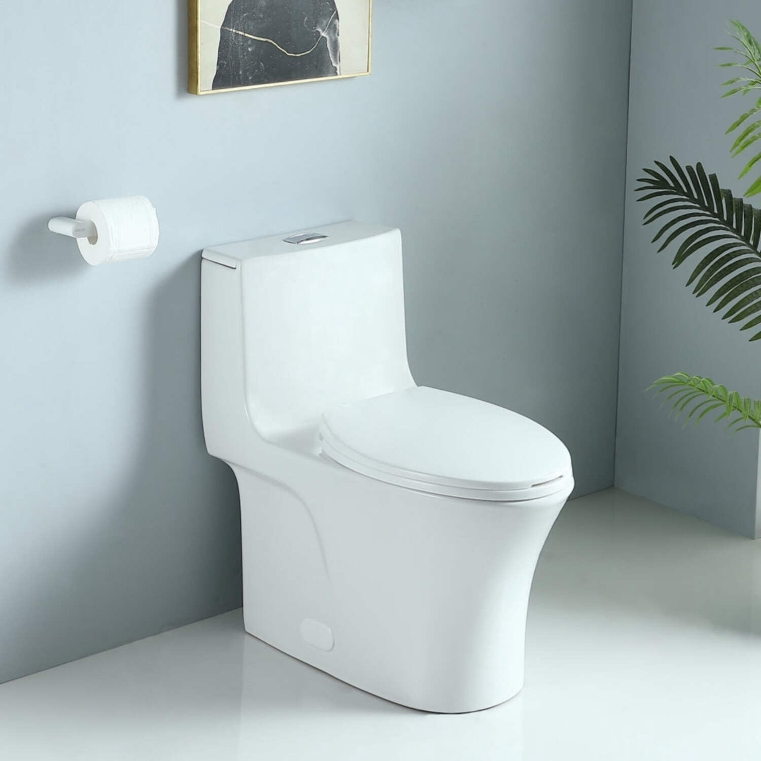 1.1 1.60 Gpf Dual Flush One Piece Toilet, Water Saving Elongated ...