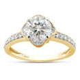 1 1/10 ct. t.w Center 6.5MM Round Lab Created Moissanite Diamond ...